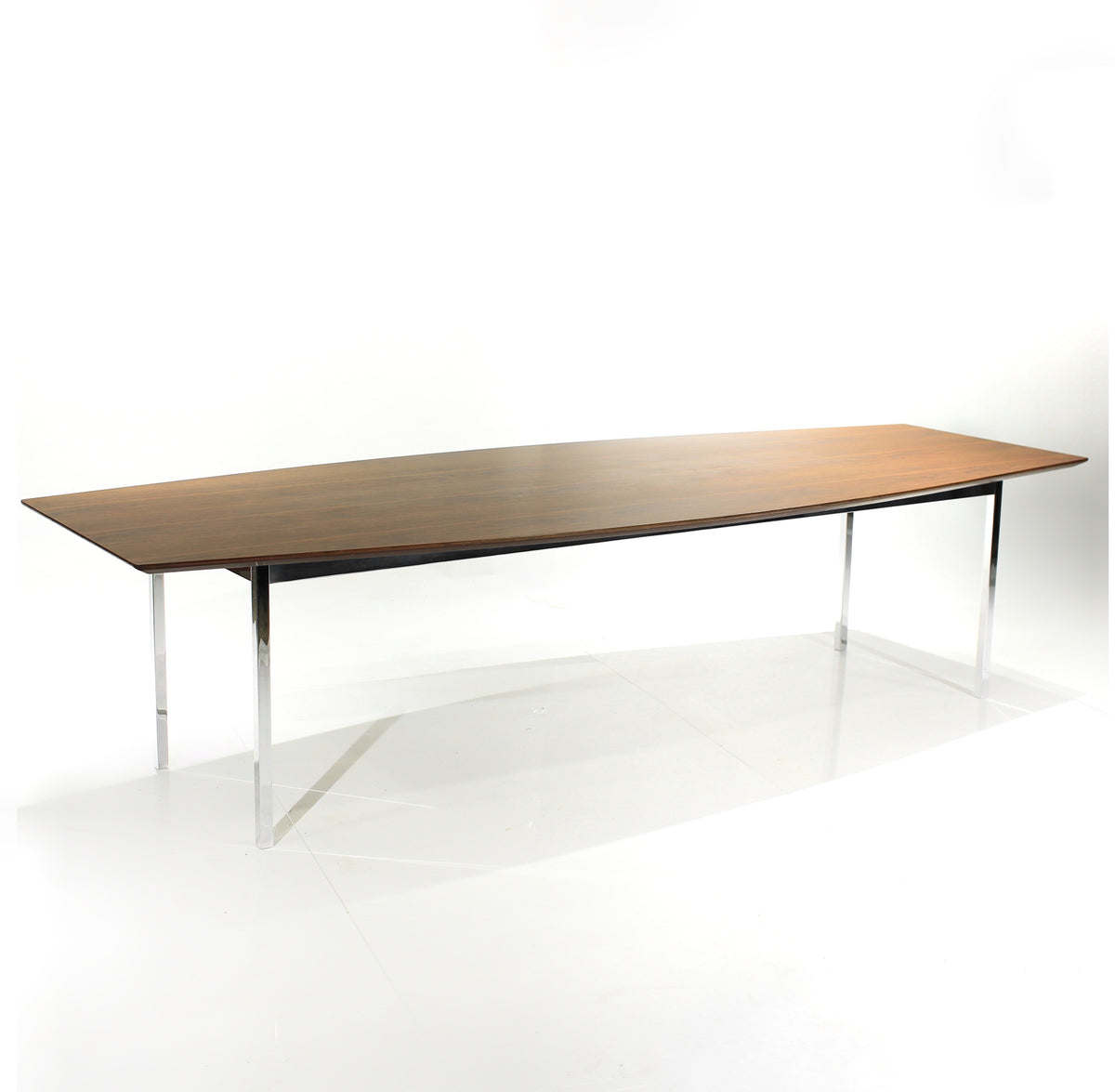 Florence Knoll Conference Table in Chrome and Walnut Formica